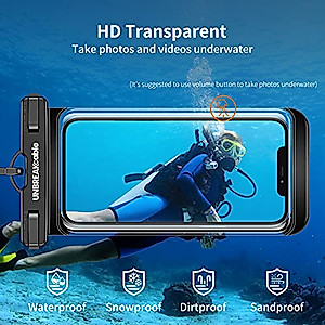 UNBREAKcable Waterproof Phone Pouch Case- 2 Packs[IPX8 Waterproof] [Sensitive Touch] [Up to 7"] Phone Holder Dry Bag Underwater Phone Case for iPhone 14 13 12 Pro Max Plus Mini, Samsung(Black+Black)