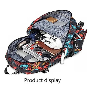 fanwenfeng Basketball Player Star Antetokounmpos Multifunction Backpack Travel Student Backpack Fans Bookbag For Men Women (Style 2)