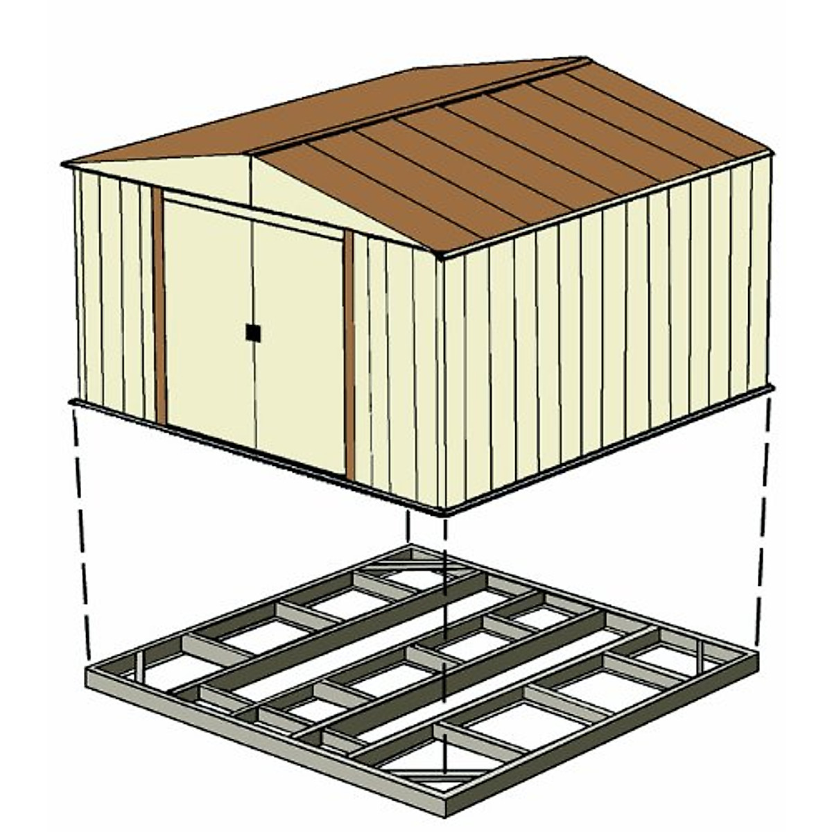 Arrow Shed FDN477 4X7 & 6X5 Floor Base kit, 56"X73", Silver
