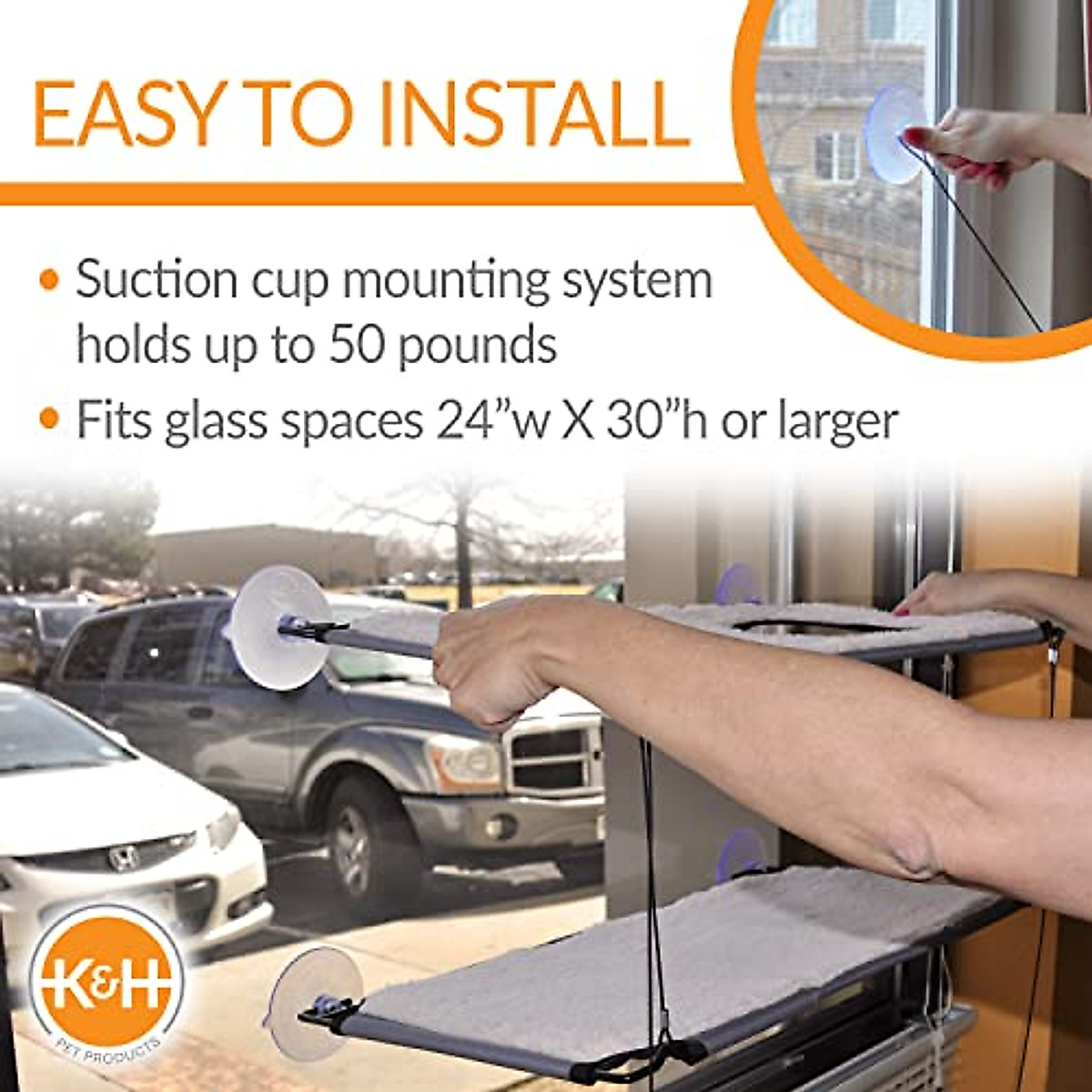 K&H PET PRODUCTS, Creative Solutions Cat Window Lounger Double, 1 Count