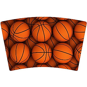 Mugzie Basketballs Travel Mug with Insulated Wetsuit Cover, 16 oz, Orange
