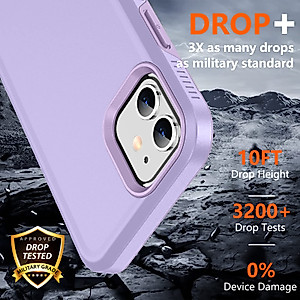 SPIDERCASE Shockproof for iPhone 11 Case,[10 FT Military Grade Drop Protection],with 2 pcs[Tempered Glass Screen Protector+Camera Lens Protector] Heavy Duty Full-Body Protective Phone Case，Purple