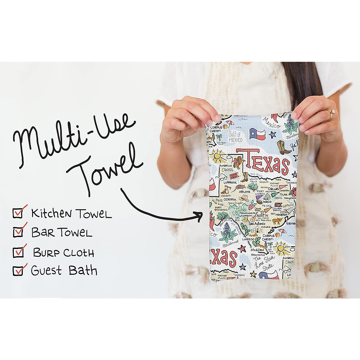 Fish Kiss State Map Multi-Use Towel (New York)