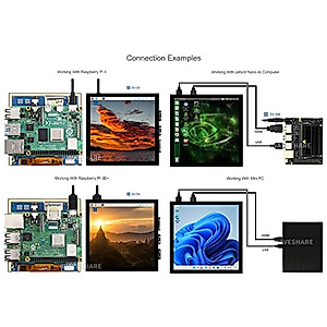 waveshare 4inch HDMI Capacitive Touch IPS LCD Display Compatible with Raspberry Pi 4B/3B+/3A+/2B/B+/A+/Zero/Zero W/WH/Zero 2W CM3+/4 720×720 Resolution Supports Jetson Nano/Windows