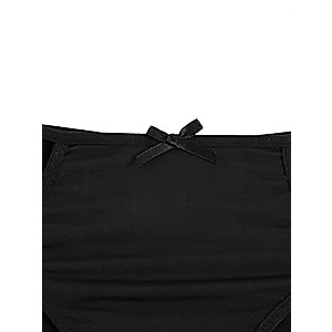 MakeMeChic Women's Sexy 6packs Leopard Print Contrast Lace Cut Out Panty Set Black XL