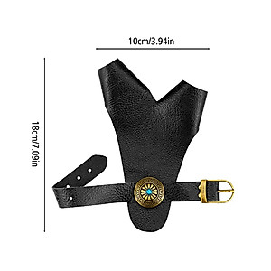 DONGKER Archery Two Fingers Glove, Bow Hand Guard Cowhide Handguard for Traditional Bow Recurve Bow, Shooting Hunting