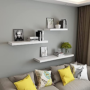 White 36" Floating Wall Mounted Shelves 2 Pack,12 Inch Deep Wide Panel Display Ledge Shelf,35.43" L x 11.81" D x 2" T