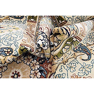 Unique Loom Narenj Collection Classic Traditional Medallion Textured Design Area Rug, 8 x 10 ft, Ivory/Tan