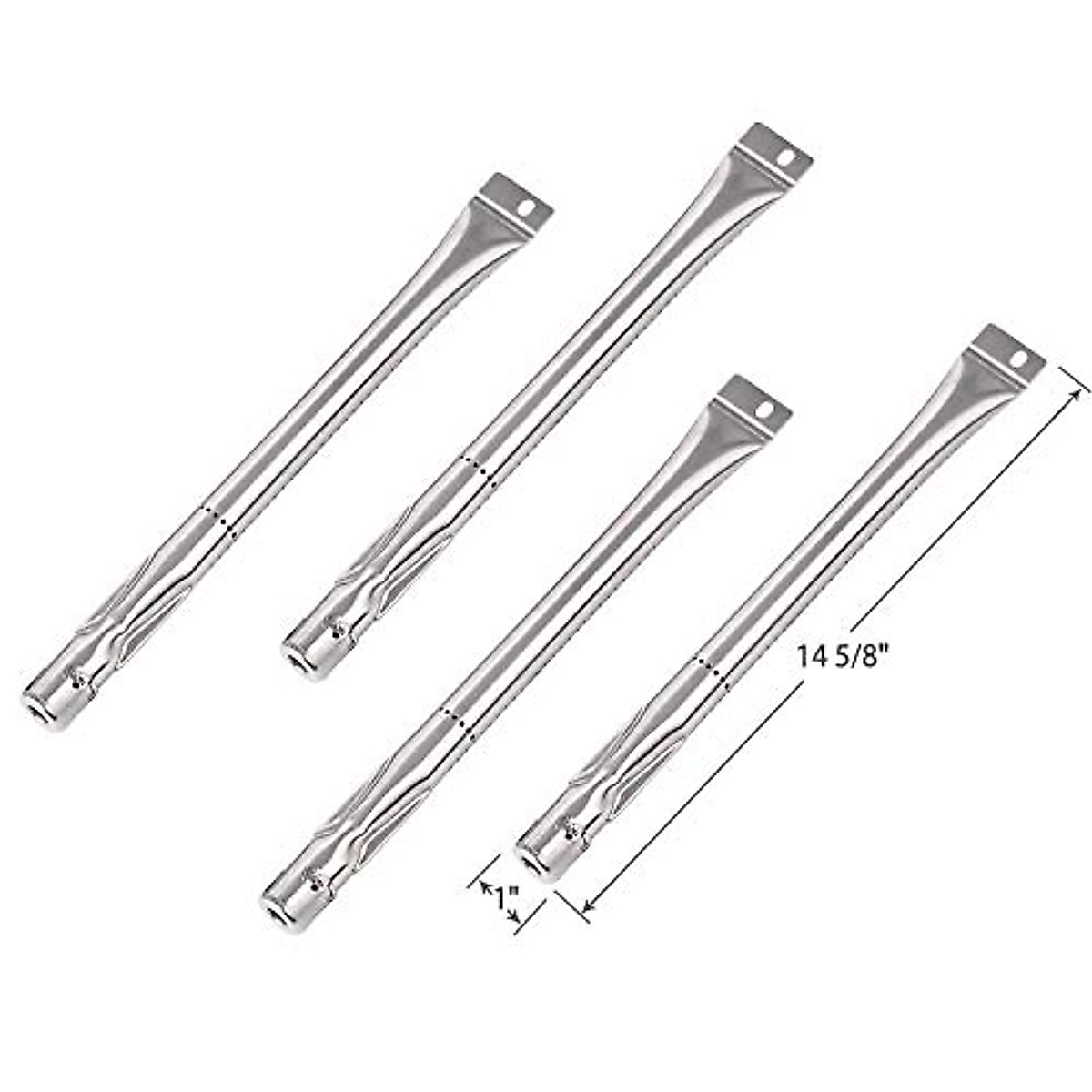 Replacement Parts for Grill Master 720-0697 BBQ Grill, Burners and Heat Plates Replacement for Grillmaster 720-0697, 4-Pack Replacement Porcelain Steel Heat Plates Heat Deflectors and Burner Tubes