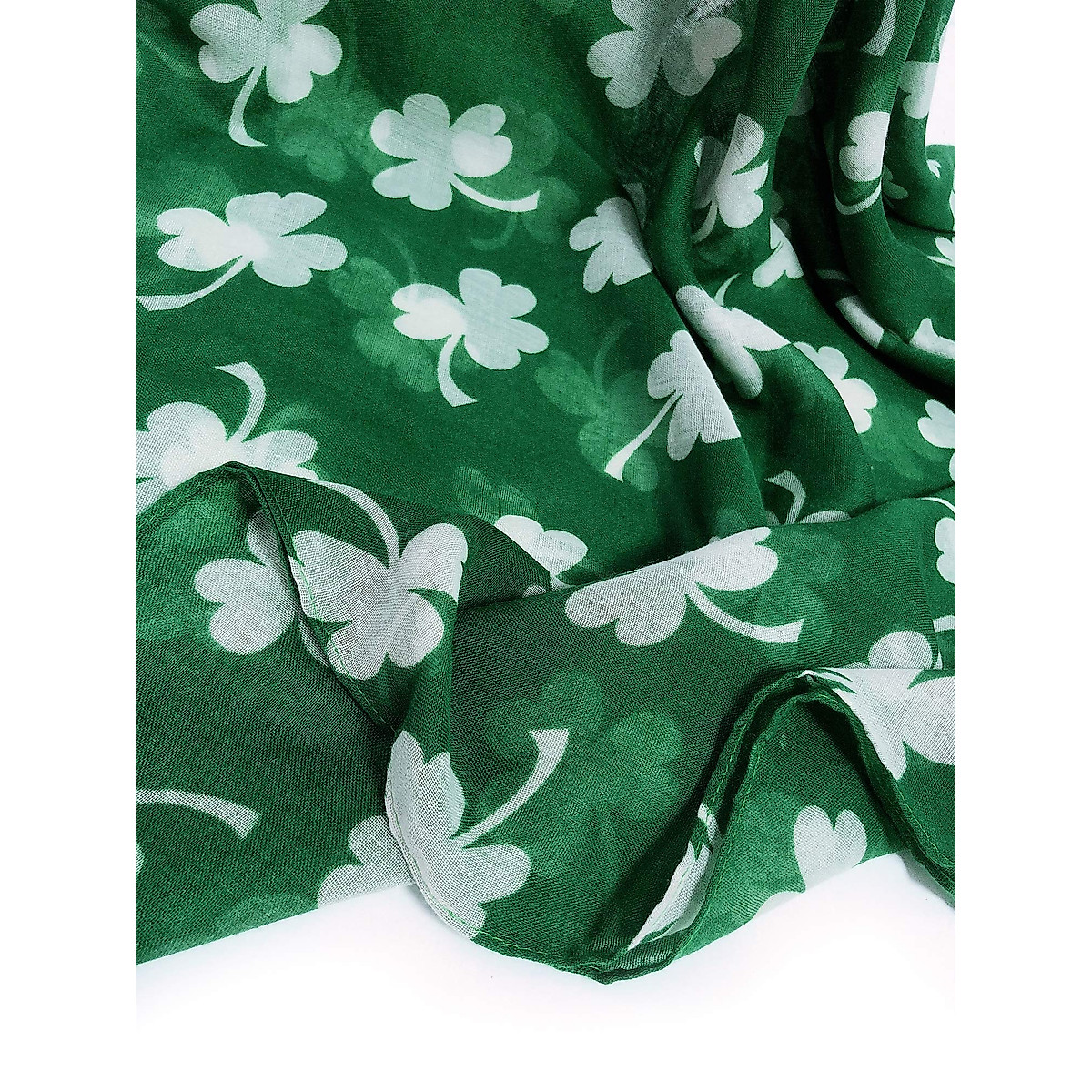 GERINLY Shamrock Scarf Fashion Spring Wrap Green Shawl for St. Patrick's Day Travel Head Scarf Unique Hijab (Green)