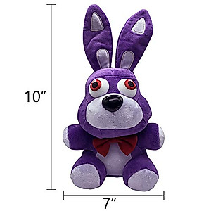 Foxy FNAF Nights Plush Toys - Bonnie Plush Stuffed Animal Rabbit Plush Toy for Children, Boys & Girls Gift, Purple, 10 Inches