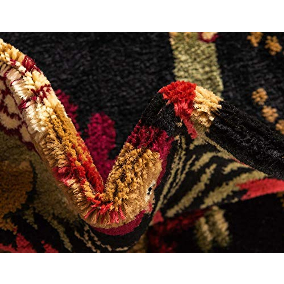 Unique Loom Barnyard Collection French Country Inspired Cottage Rooster Design Area Rug (5' 0 x 5' 0 Round, Black/Ivory)