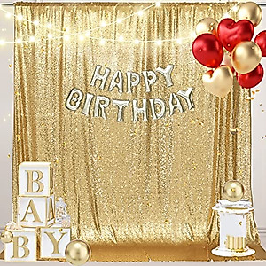 Sparkly Gold PartyDelight Sequin Backdrop, Photography, Christmas Backdrop, 6Ft x 7Ft