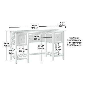 Sauder Cottage Road Desk, L: 53.94" x W: 19.45" x H: 29.76", Mystic Oak Finish