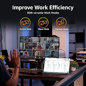 cocopar Portable Monitor 4K - 17.3 Inch UHD FreeSync HDR IPS 130% sRGB 3840x2160 Lightweight Eye Care Computer Display with Type-C Mini DP HDMI for Xbox PS4/5 Switch Laptop PC Mac, with Smart Case