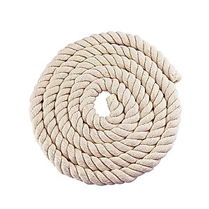 Faxco 10ft Natural Twisted Cotton Rope Strong Triple-Strand Rope for Sports, Crafts, Indoor Outdoor Use Tug of War Rope