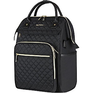 EMPSIGN 17 Inch Laptop Backpack for Women Men Work Laptop Bag Large Capacity with USB Port, Waterproof Purse Backpacks Teacher Nurse Travel Bags Casual Daypacks for School, College, Business, Black