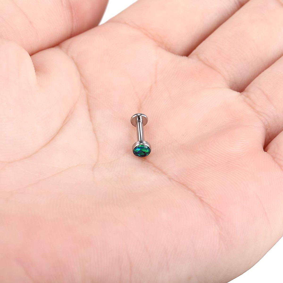 Xpircn G23 Titanium 14G 8mm Labret Monroe Lip Ring Helix Earring Studs Women Men Piercing Jewelry