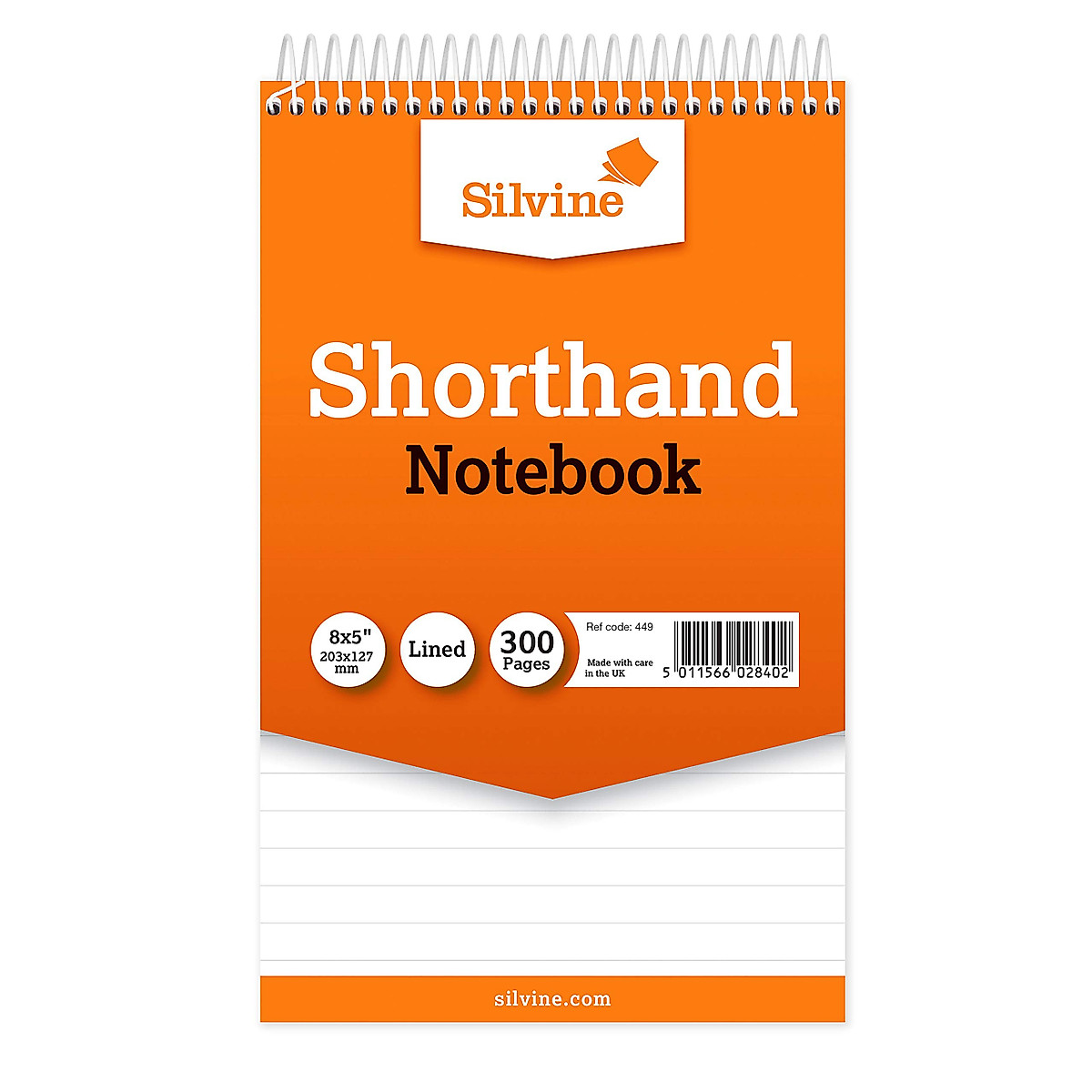 Silvine 8x5" Reporter's Spiral Shorthand Notebook with 300 Pages (Pack of 6)