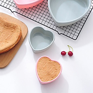 Heart Shaped Cake Pans - Silicone Molds 3pcs Heart Baking Pan 4" 7" 9" Heart Cake Mold Non-Stick Cake Pan Set for Cheese Cake and Brownie Cake