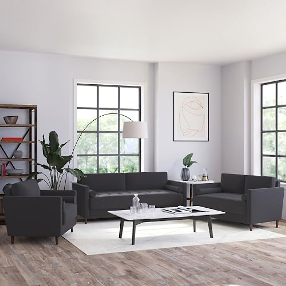 LifeStyle Solutions Arm chair, 39.8" W x 31.1" D x 33.5" H, Heather Grey