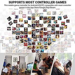 arVin Gaming Controller for iPhone Android Bluetooth Gamepad Joystick for iPhone 14/13/12/11, Samsung Galaxy S22/S21/S20, TCL, Call of Duty Mobile, Wireless Connection -Direct Play
