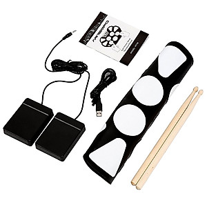 Artempo Portable Roll Up Drum Electronic Drum Pad with Drum Sticks – Foldable, USB MIDI Connection, Record Function