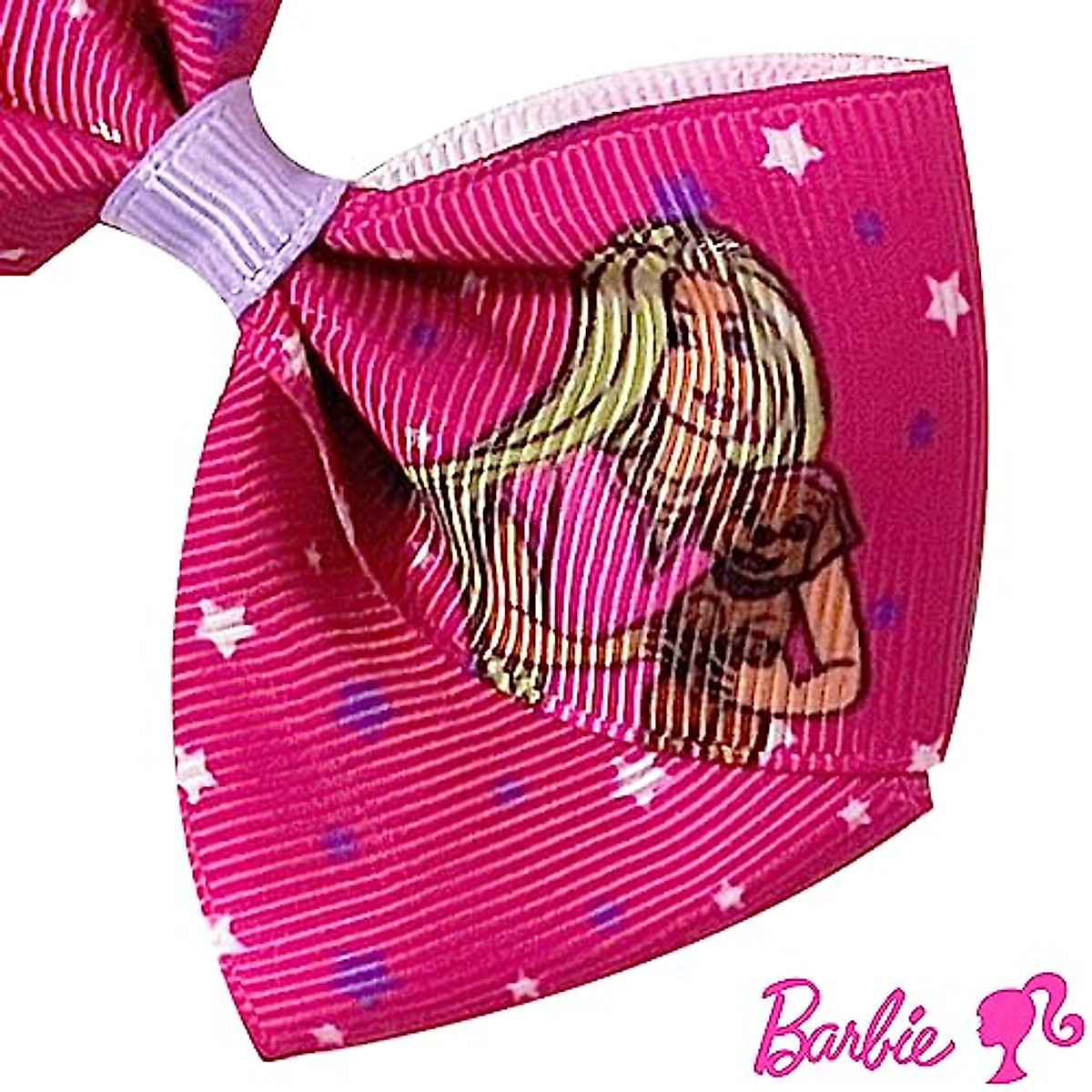 Luv Her Barbie Kids Bows - Hair Accessories Gift Set - Princess Hair Bows - 7 Pcs 4 Inch Bundle - Hair Bows for Girls - Barbie Hair clip - Alligator Clip - Ages 3 +