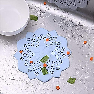 RUJFISH Silicone Hair Catcher Shower Drain Covers Universal Rubber Sink Strainer Drain Protector for Bathtub Kitchen Bathroom Hair Stopper Filter,Blue