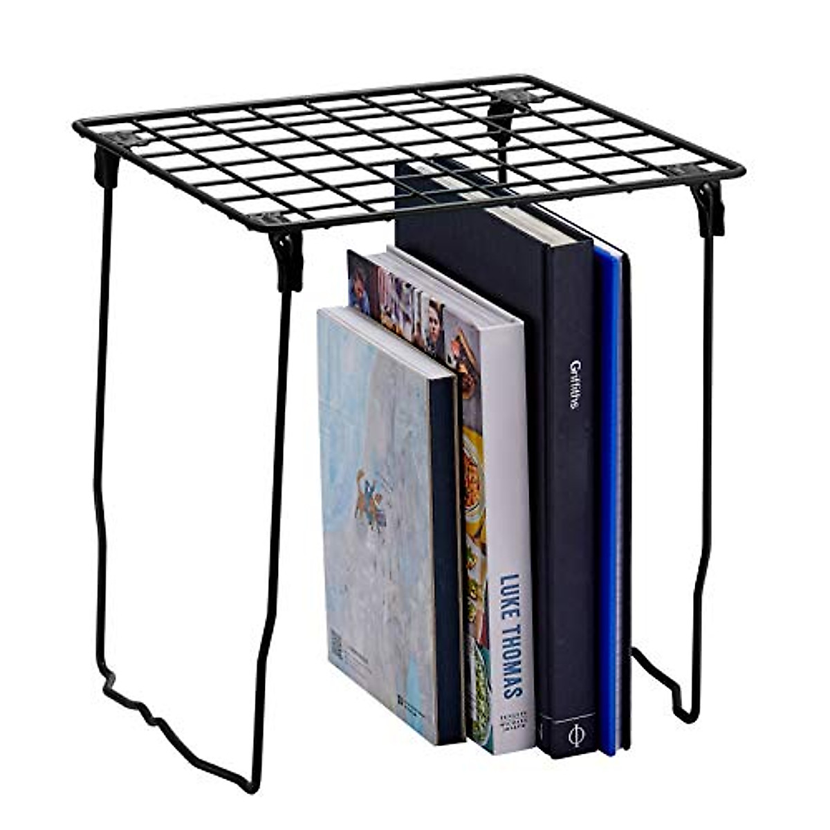 LockerMate Stac-A-Shelf Locker Organizer Shelf, Stackable, Extra Tall, Fits Standard Size School Lockers, Black