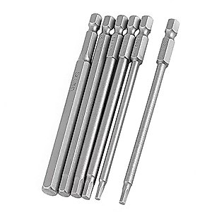 Eyech 6Pcs Allen Wrench Drill Bit Set Magnetic Inner Hexagon Head Screwdriver Bits Set with 1/4 Inch Hex Shank H2.5-H8-3.9 Inch Length
