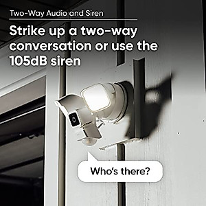 Wyze Cam Floodlight with 2600 Lumen LEDs, Wired 1080p HD IP65 Outdoor Smart Security Camera, Color Night Vision, 270-Degree Customizable Motion Detection, 105dB Siren, and Two-Way Audio