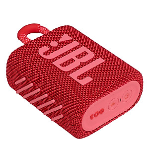 JBL Go 3: Portable Speaker with Bluetooth, Built-in Battery, Waterproof and Dustproof Feature - Red (JBLGO3REDAM)