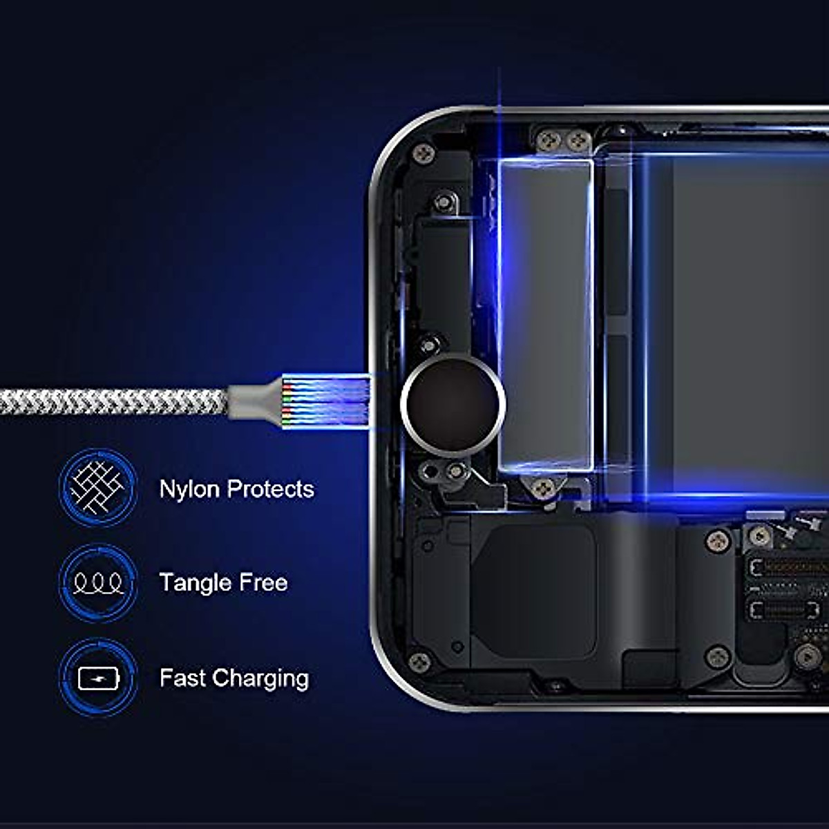 iPhone Charger,iPhone Charging Cable[Apple MFi Certified] Lightning Cable 5Pack 3/3/6/6/10FT Nylon Braided iPhone Fast Charger Cord Data Sync USB Wire for iPhone 14/13/12/11Pro/XR/X/8/7/6/5/SE,AirPods