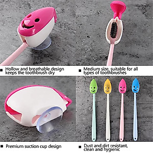 VADOO 6Pcs Toothbrush Head Cover Cap Suction Cup Toothbrush Case Portable Toothbrush Protector Holder (Random Color)