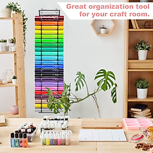 Coitak Vinyl Roll Holder, Vinyl Storage Organizer with 24 Compartments, Craft Vinyl Storage Rack, Gift Wrap Organizer, Gray