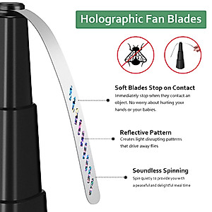 Fretech Fly Fans for Tables 4 Pack - Fly Repellent for Outdoor Indoor Meal - Portable Automatic Picnic Table Food Fly Fans -Fly repellent Fans Spinner for Restaurant, Party, Home