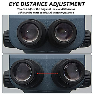 HengTianMei ZS7050 Profesional Binocular Stereo Microscope, WF10x/22 Eyepieces, 7X-50X Magnification, 0.7X-5X Objective, 72 LED Ring Light Illuminator, Adjustable Zoom and Focus Knobs