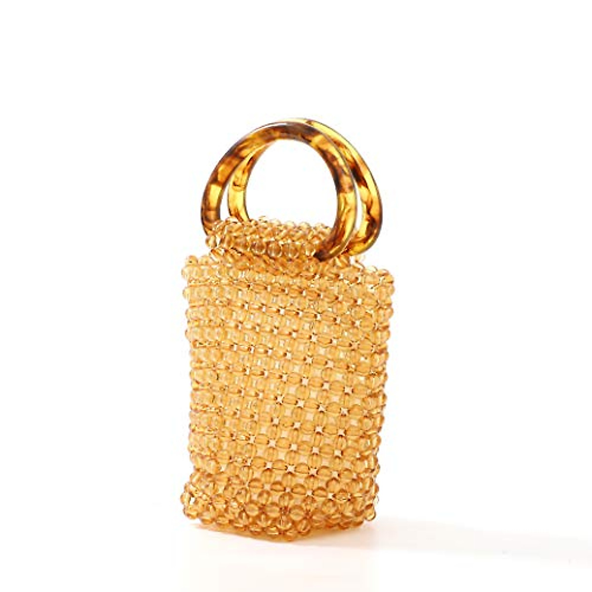 YUSHINY Women Colored Transparent Beaded Acrylic Handbag Handmade Evening Bags for Wedding Party