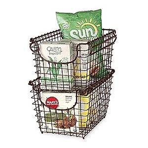 Spectrum Diversified Scoop Stacking Storage Basket, Small, Bronze