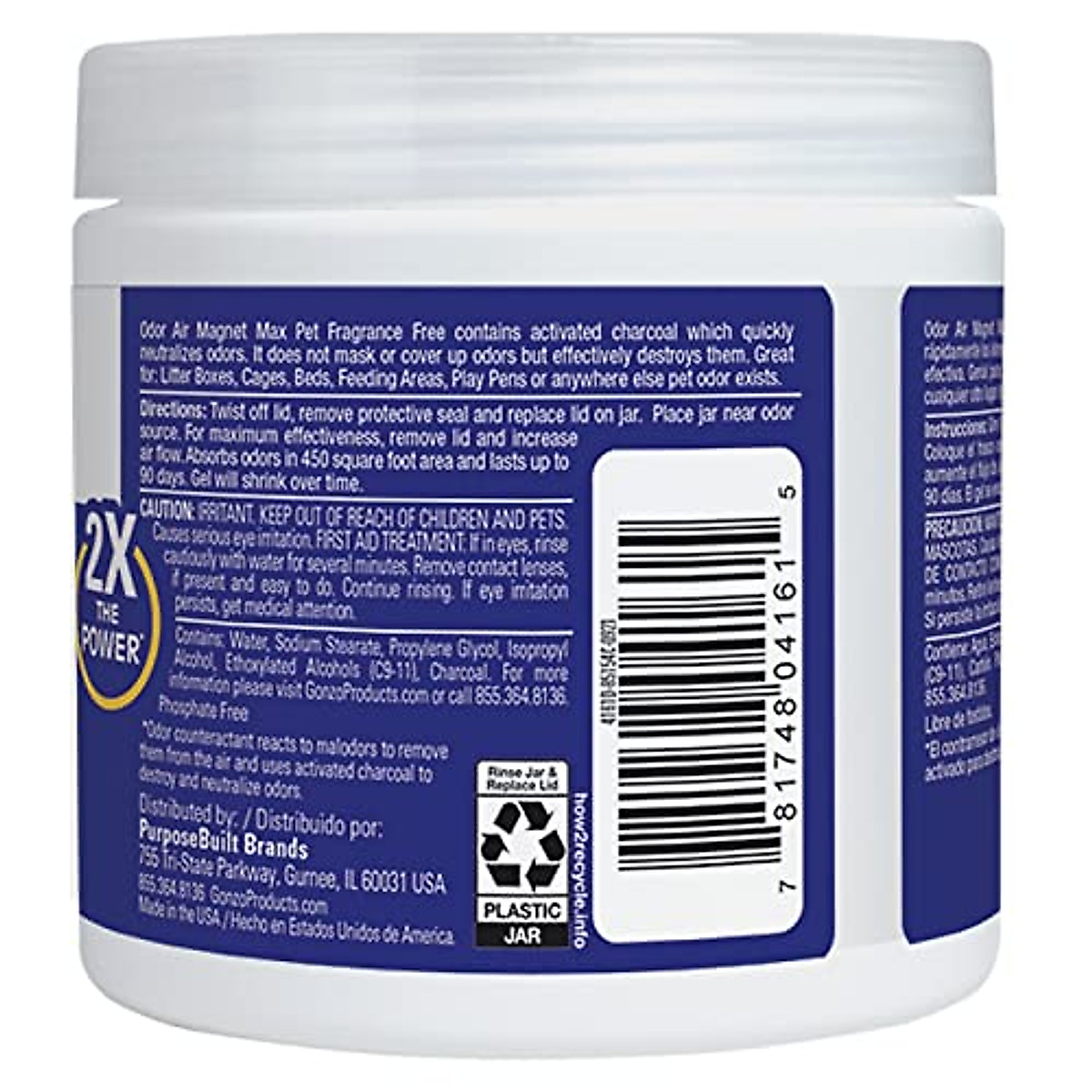 Gonzo Natural Magic Air Activated Charcoal - 2 Pack - for Litter Boxes Cages and Pet Beds 14 Ounce