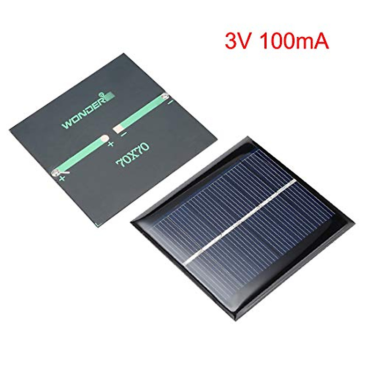 uxcell 5Pcs 3V 100mA Poly Mini Solar Cell Panel Module DIY for Light Toys Charger 70mm x 70mm