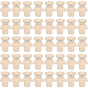 HyDren 40 Pcs Mini Bear Toy 4.7 Inch Stuffed Tiny Bear Christmas Party Gift Soft Bear Keychain Mini Stuffed Animal Small Plush Bear Jointed Bear Doll for Kids DIY Keychain Party Favor(Simple Style)