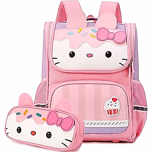 HAPIKI Kawaii Backpack with Cute Accessories 15.6 Inch Laptop Anti-Theft Travel Aesthetic New Semester Gifts Bag (pink,Medium(25 Liter))