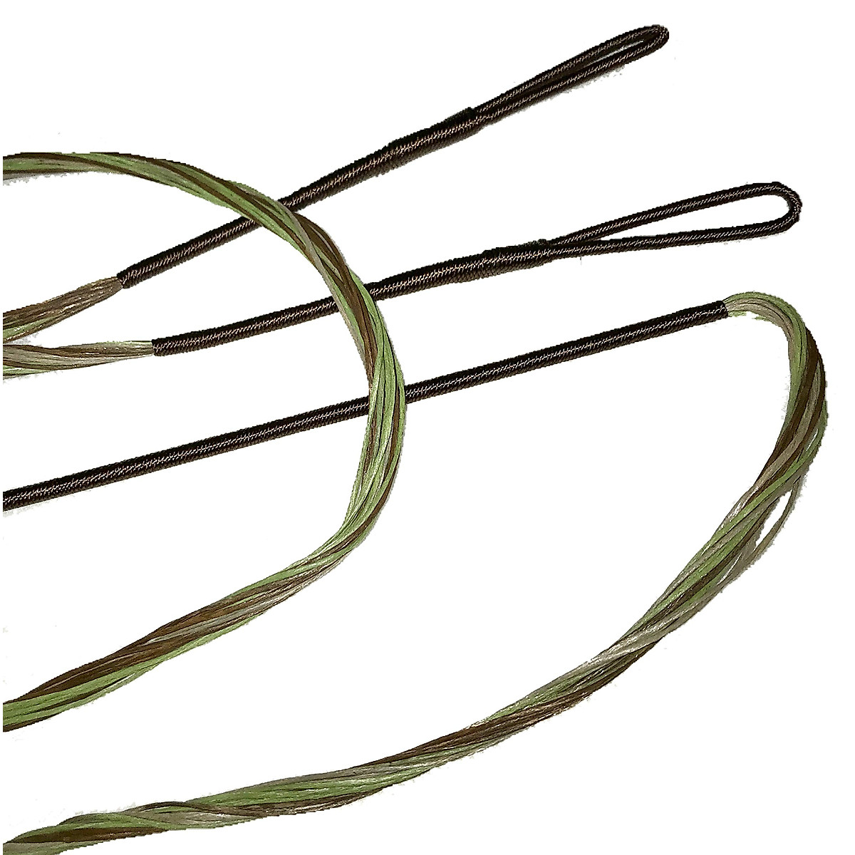TRI COLOR CAMO B-50 Dacron REPLACEMENT RECURVE BOWSTRING - 16 STRAND BOW STRING FOR BOWS UP TO 65 LBS. - ACTUAL STRING LENGTH IN INCHES - By Traditional Gear Archery Products (Multiple Sizes) (61 INCH ACTUAL LENGTH)