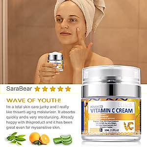 ELBBUB Vitamin C Moisturiser Cream for All Skin Types - for Age Spots and Uneven Skin Tone with 20% Vitamin C - Boost Skin Collagen,Hydrate & Plump Skin, Anti Aging & Wrinkle Facial Cream