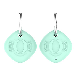 Compatible with Samsung Galaxy SmartTag/SmartTag+ Plus Case with Key Chain, Replacement Silicone Anti-Scratch Case Protective Skin Anti-Lost Soft Rubber Case Cover (Blue/Teal)