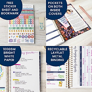 bloom daily planners 2023-2024 Academic Year Day Planner (July 2023 - July 2024) - 5.5” x 8.25” - Weekly/Monthly Agenda Organizer Book with Stickers & Bookmark - Poppy Meadow, Blue