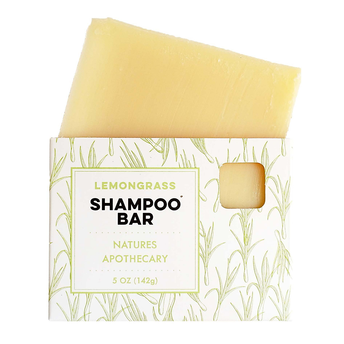 Nature's Apothecary Lemongrass Shampoo Bar - All-Natural, Handmade in USA - Eco-Friendly, Vegan - Sulfate-Free - All Hair Types - 5 oz.