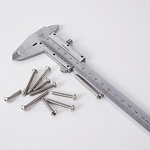 Joamang M4 x 20mm 25mm 30mm 35mm 40mm Button Head Socket Cap Screws Bolts, Stainless Steel 304, Metric Allen Hex Drive, Bright Finish, Fully Threaded, Assortment Kit 50PCS